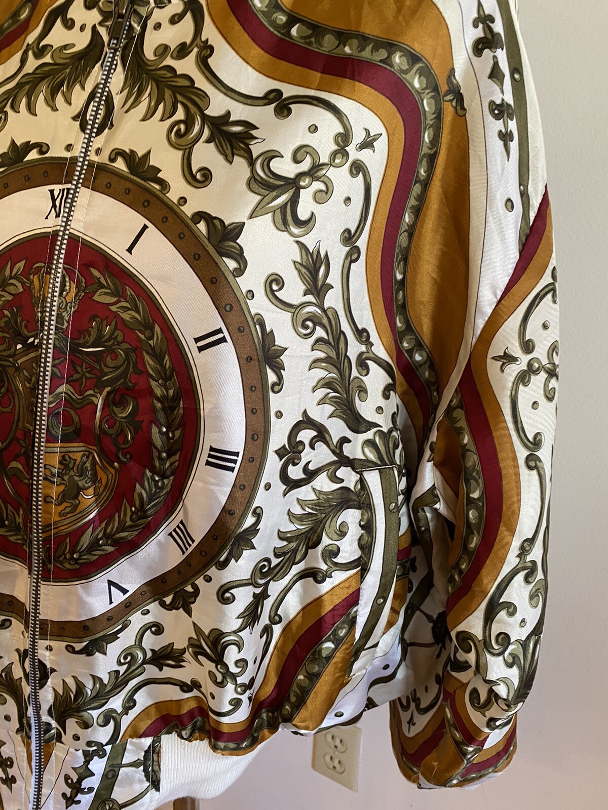 Vintage Silkworms bomber style jacket clock Unique … - Gem