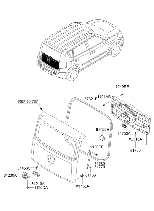 GENUINE BRAND NEW KIA SOUL 2009-2013 LIFTER ASSY-TAIL GATE LH | eBay