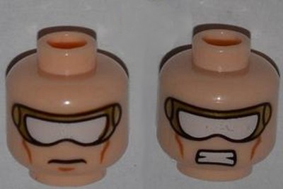 LEGO - Minifig, Head w/ Gold & White Goggles & Cheek Lines (Nova) | eBay