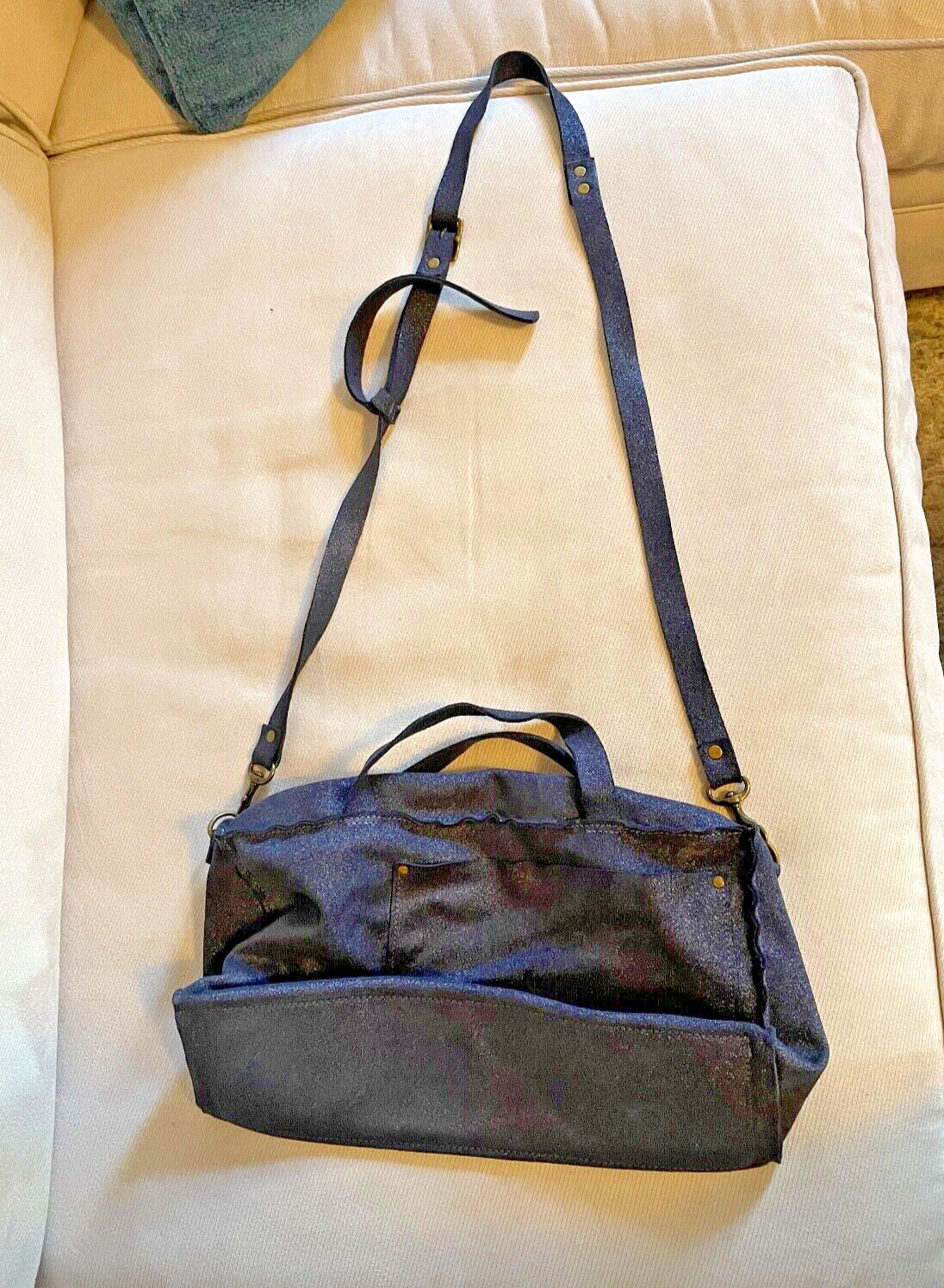 Stitch And Tickle crossbody bag purse navy blue spark… - Gem