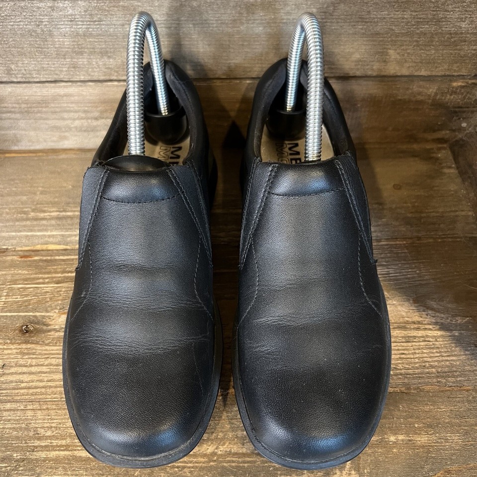 Womens Merrell Topo Moc Pro Black Leather Comfort Shoes Clogs Size 7 M ...