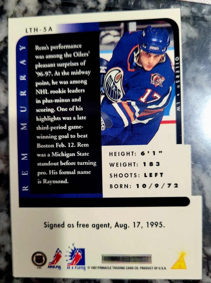 1996-97 Pinnacle Silver Autographs LTH-#5A Rem Murray | eBay