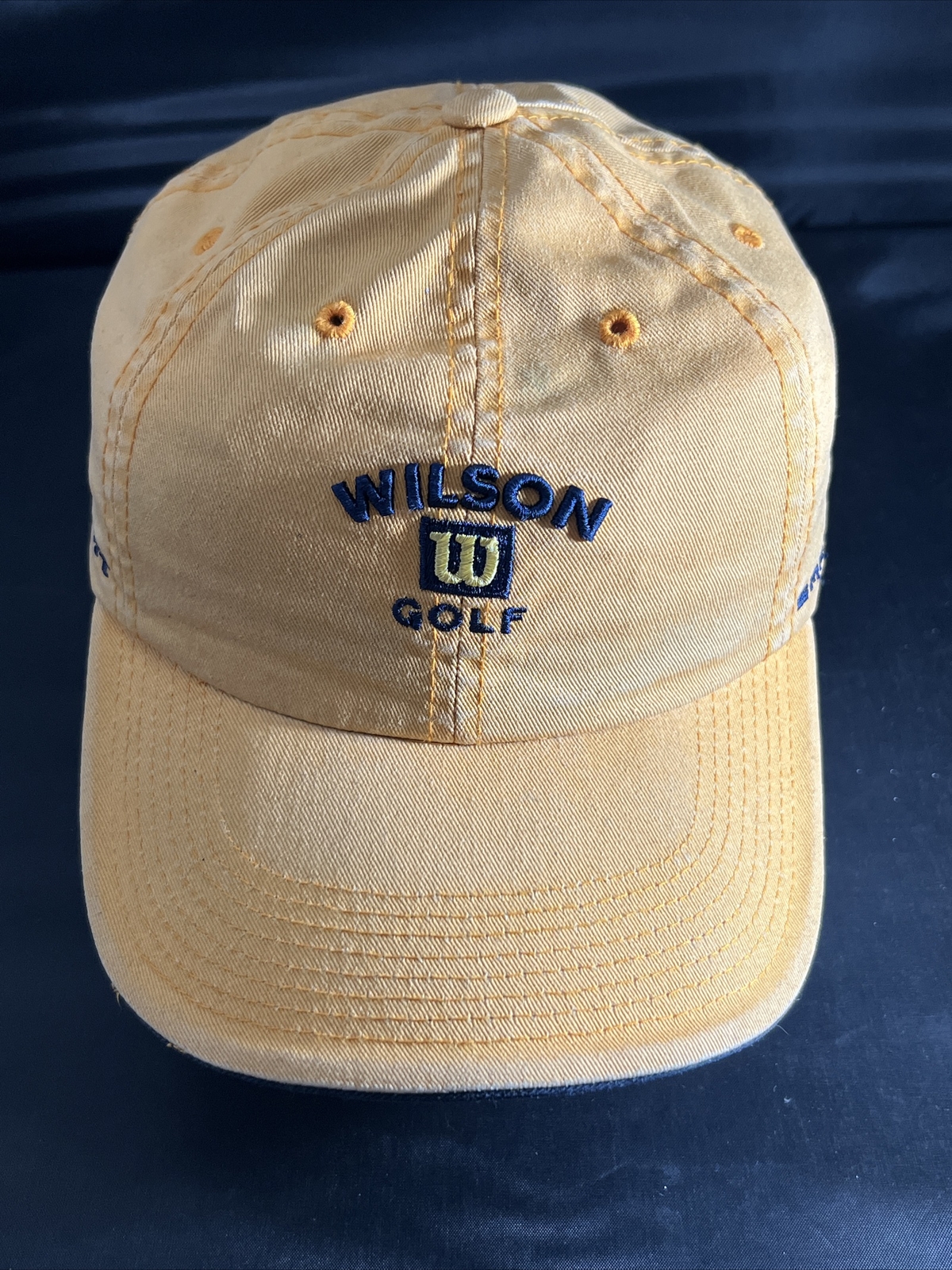 Wilson Golf Hat Adjustable Orange with Blue Embroidered Logo Fat Shaft ...