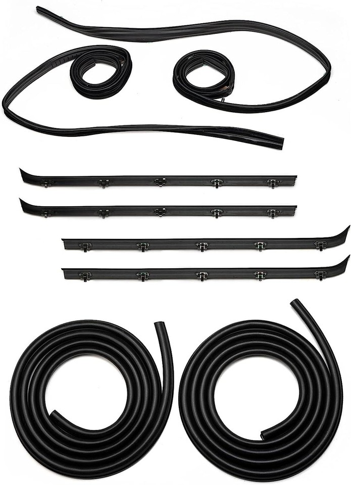 Front Door Window Run Sweep Felts Weatherstrip Seals Kit Set for Chevy ...