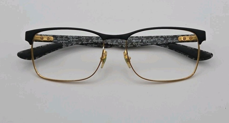 Ray-Ban Eyeglasses Frames RB 8416 3014 55-17 145 Black Gold No Lenses ...