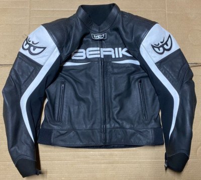 BERIK Mens Leather Motorcycle Motorbike Jacket Size UK 39"- 40" Chest ...
