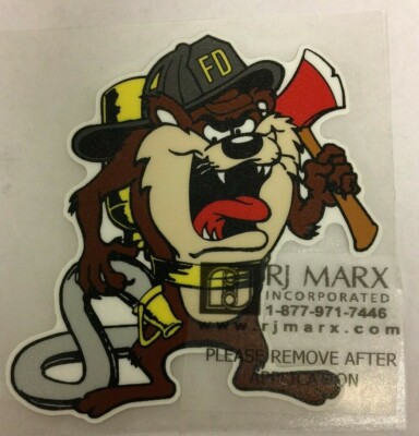Firefighter Tasmanian Devil decal, Fire Department, custom made 3.8" w ...