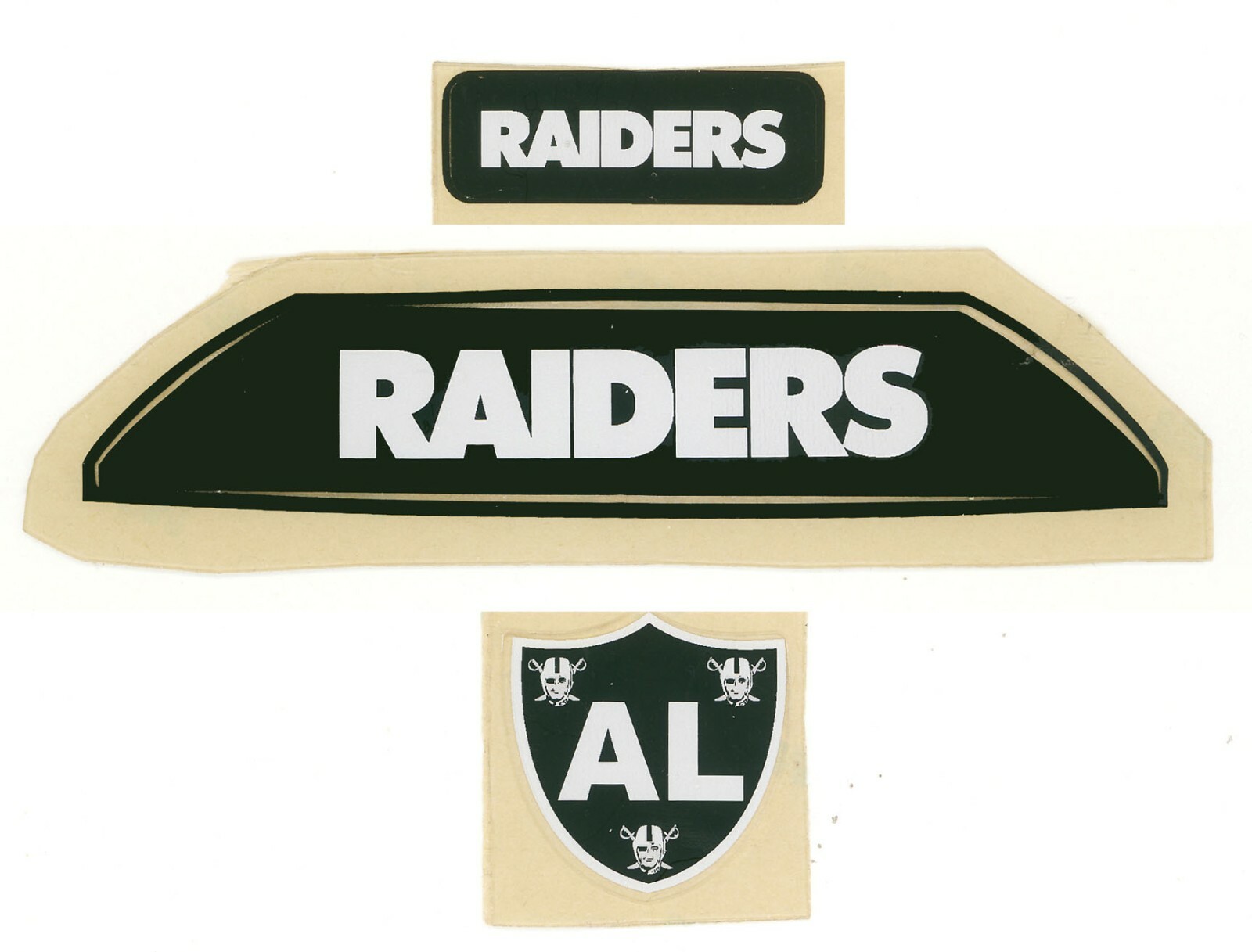 Chrome Oakland / LA / Vegas Raiders Team Name Bumper Decals for Riddell ...