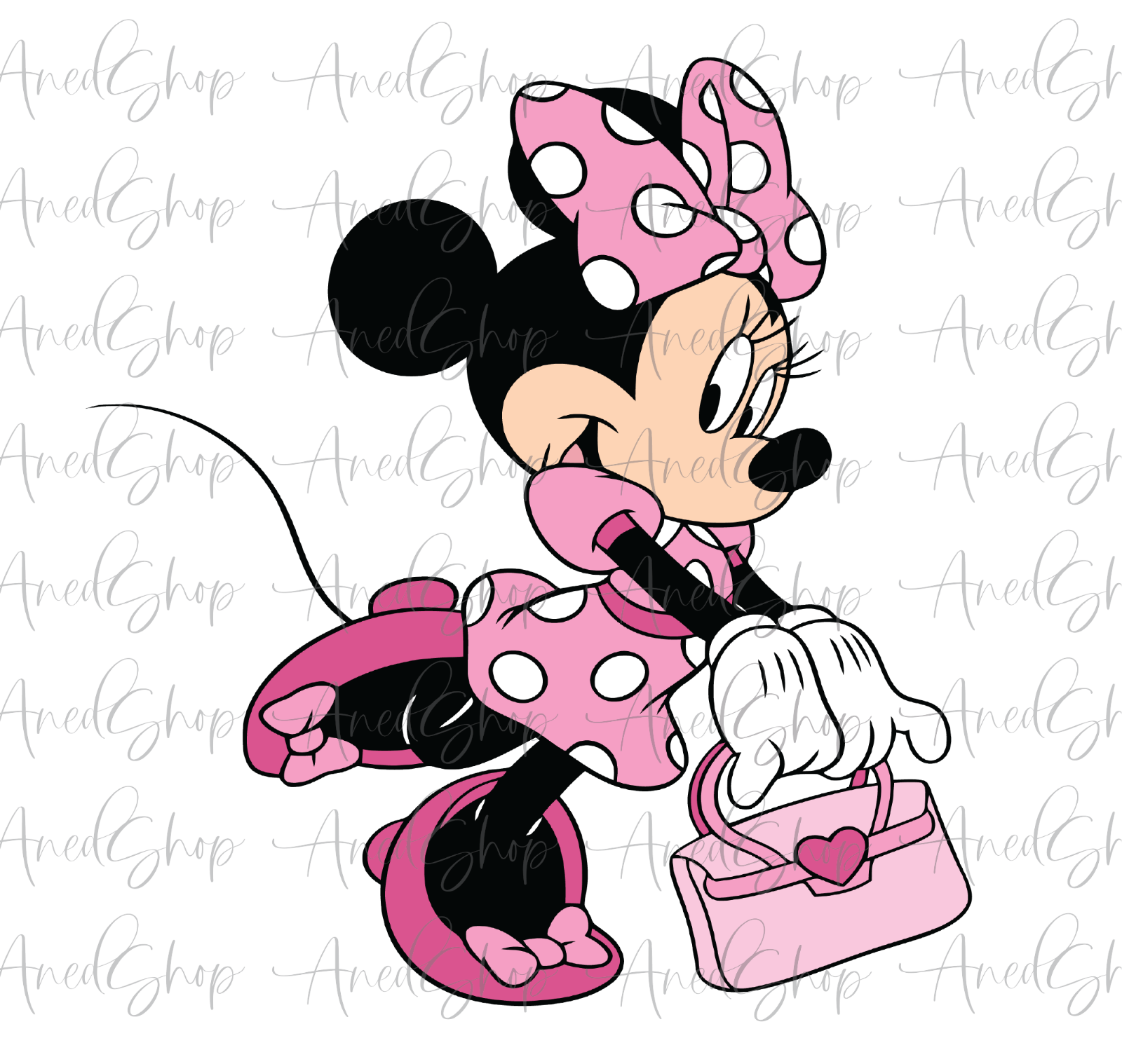 Minnie Mouse Pink Dress Clipart