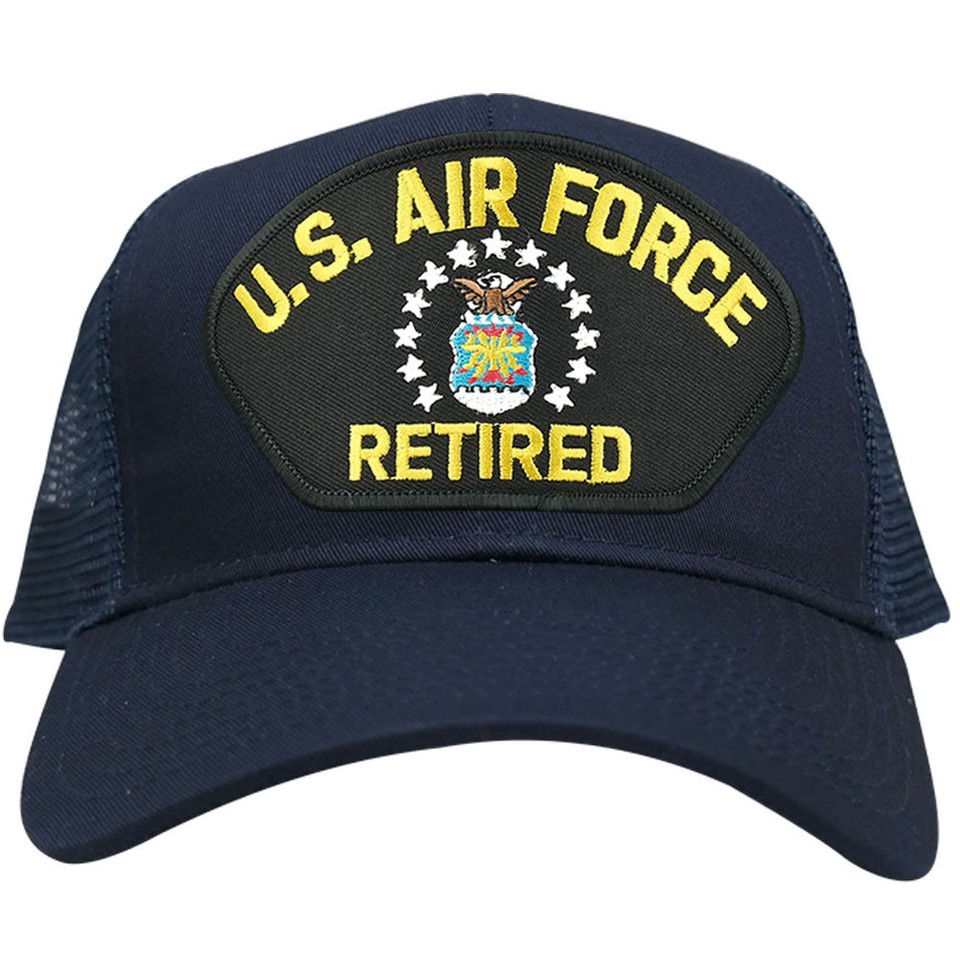 US AIR FORCE Retired Large Embroidered Iron on Patch Adjustable Mesh ...