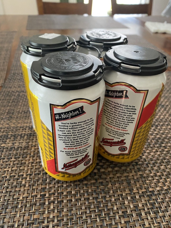 🔥 4 Pack JAWS Movie Collectible QUINT ’Gansett Lager Beer 1975 Retro ...