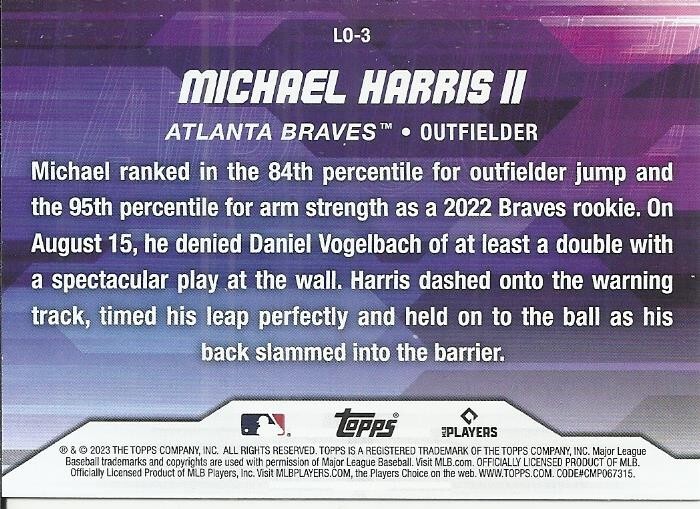 MICHAEL HARRIS II 2023 TOPPS UPDATE LAID OUT ROOKIE CARD INSERT #LO-3 ...