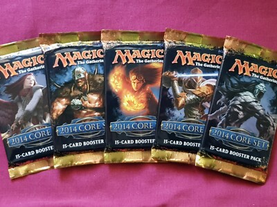 MTG Magic The Gathering 2014 M14 CORE SET New Sealed Booster ALL 5 PACK ...