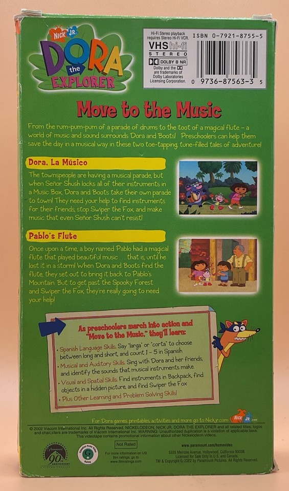 Dora The Explorer - Move To The Music VHS 2002 **Buy 2 Get 1 Free** | eBay