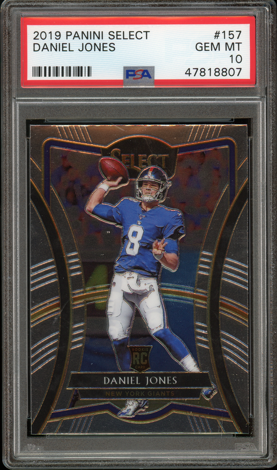 2019 Panini Select Premier #157 DANIEL JONES Rookie PSA 10 GEM MINT ...