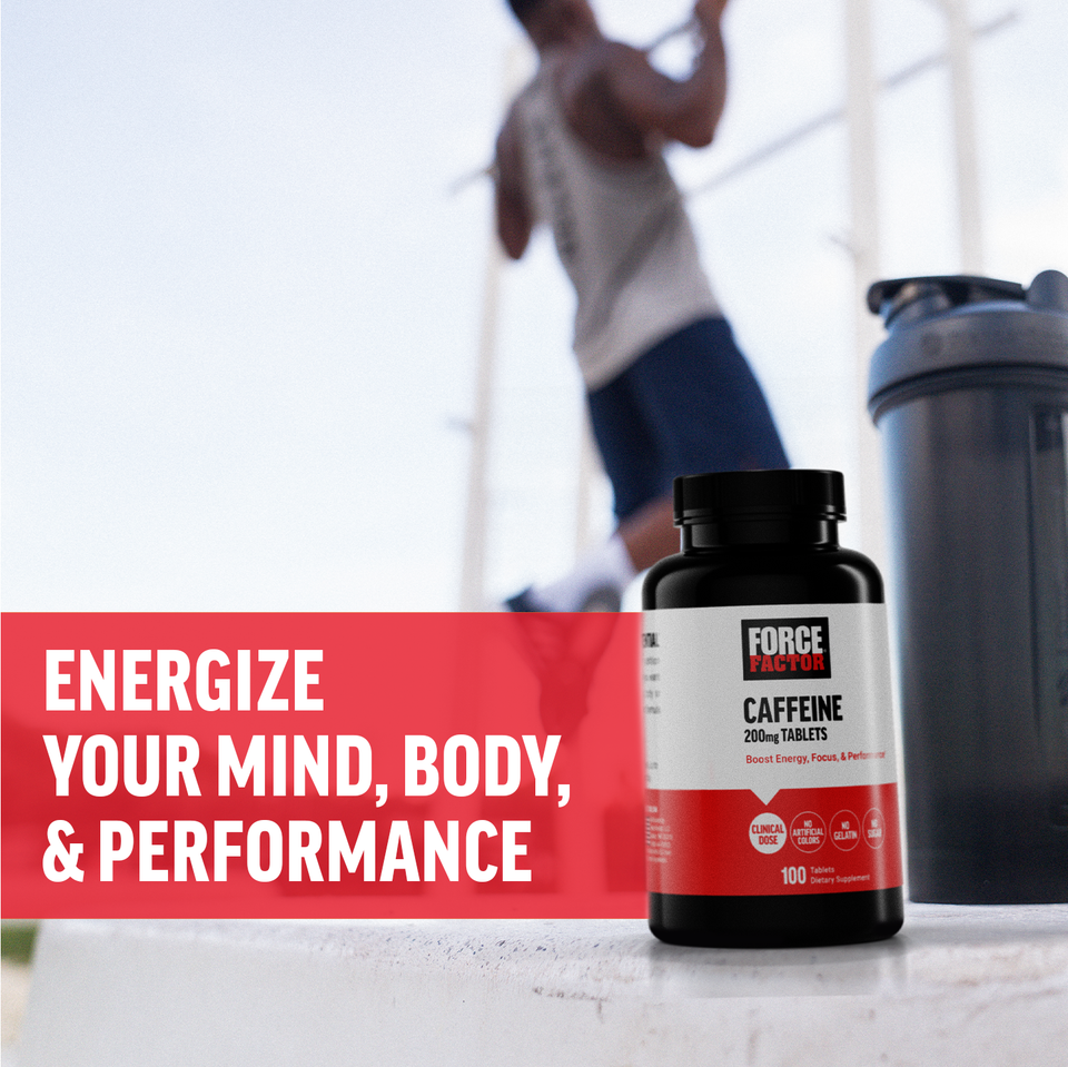 Force Factor Caffeine Pills 200mg Caffeine Tablets to Boost Energy and ...