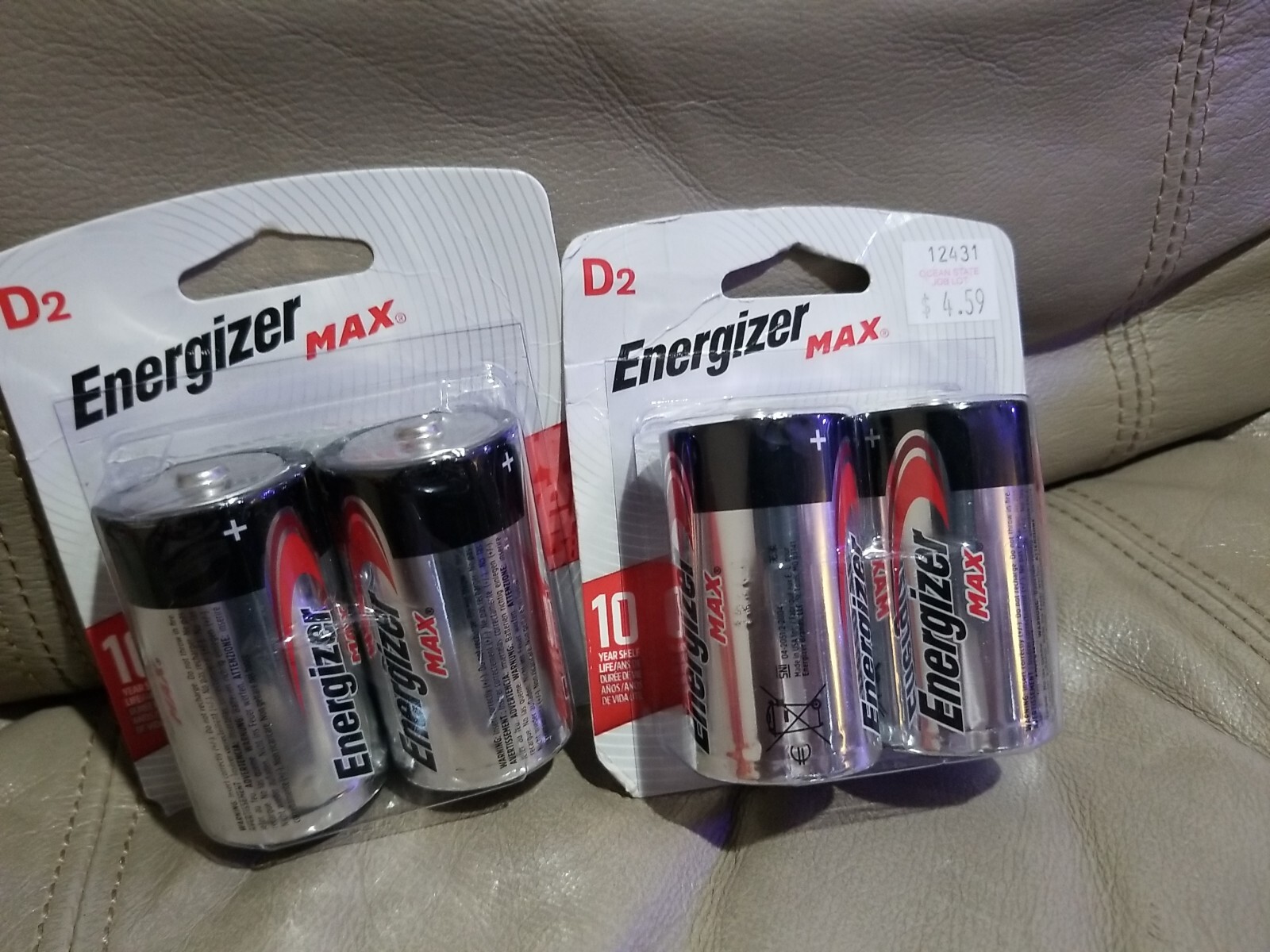 4 Pack Energizer Max D D2 1.5V Alkaline Batteries Exp. 2030 39800011398 ...