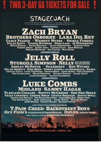 Stagecoach 2025 3 Day GA Wristband & Shuttle Pass | eBay