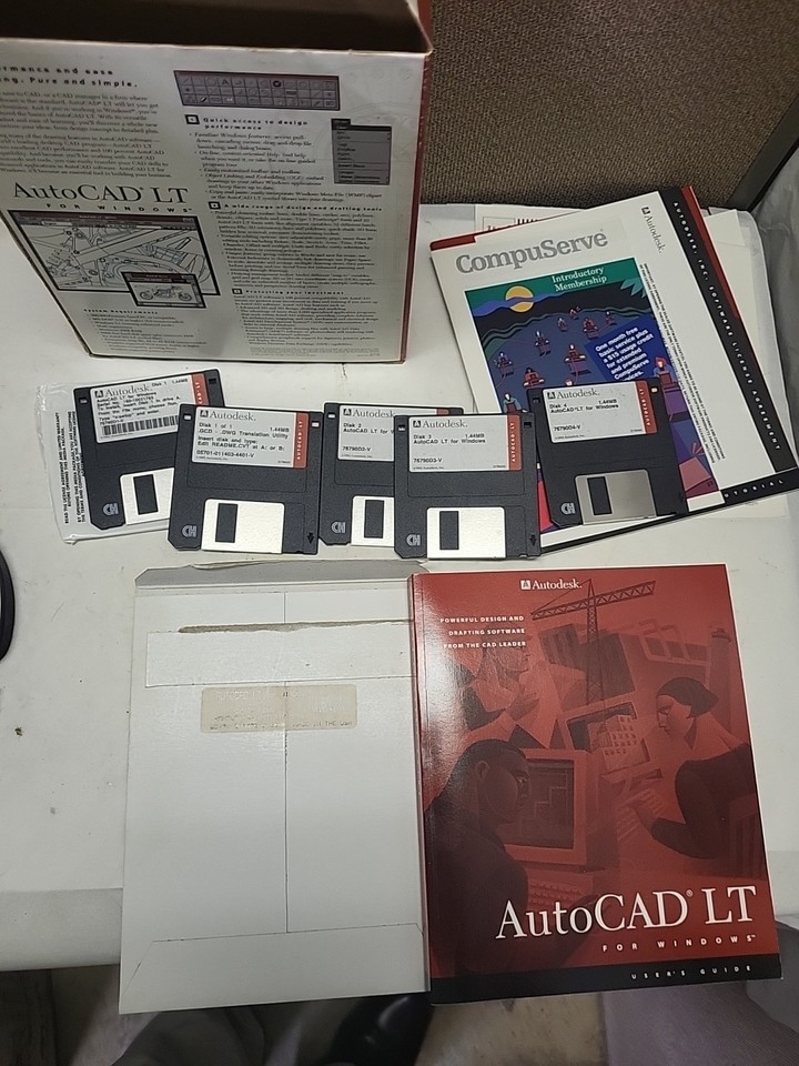AUTODESK AutoCAD LT for Windows 3.1, Original Box, Used w/ Manual | eBay
