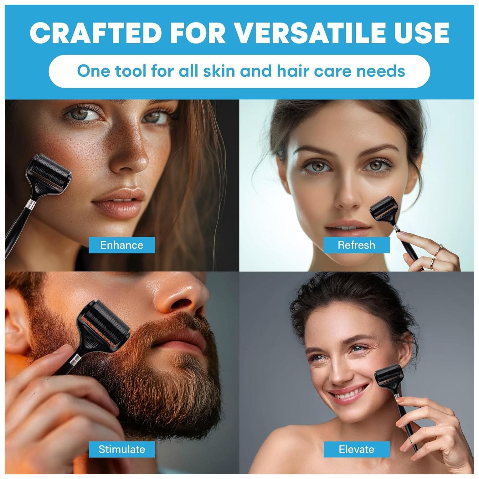 Ultra-Wide Derma Roller for Face- At-Home Microneedling Kit, 0.25 mm ...
