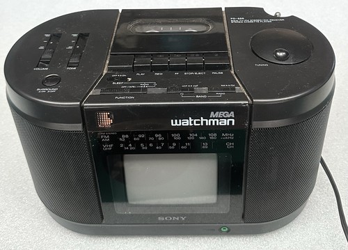 Sony Mega Watchman FD-555 W/B&W Analog TV,Cassette Player, AM/FM Radio ...