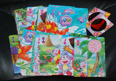 Dora the Explorer Playing Card Game for Kids w/ Discovery Lens Hidden ...
