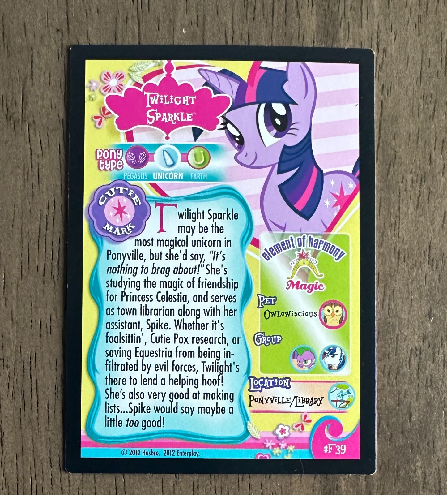 My Little Pony Trading Cards Series 1 Foil F39 Twilight Sparkle | eBay