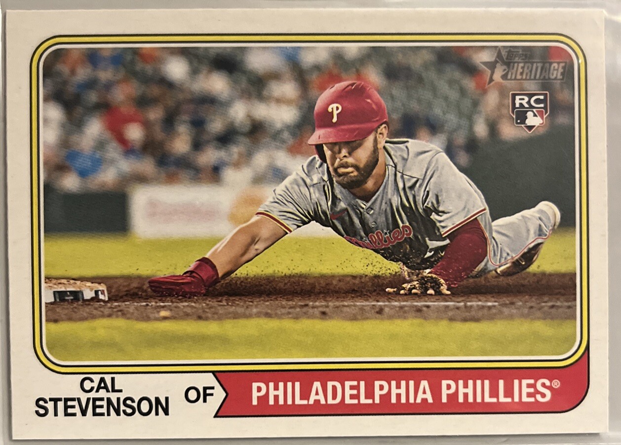Cal Stevenson 2023 Topps Heritage High Number Rookie Card #508 Phillies ...
