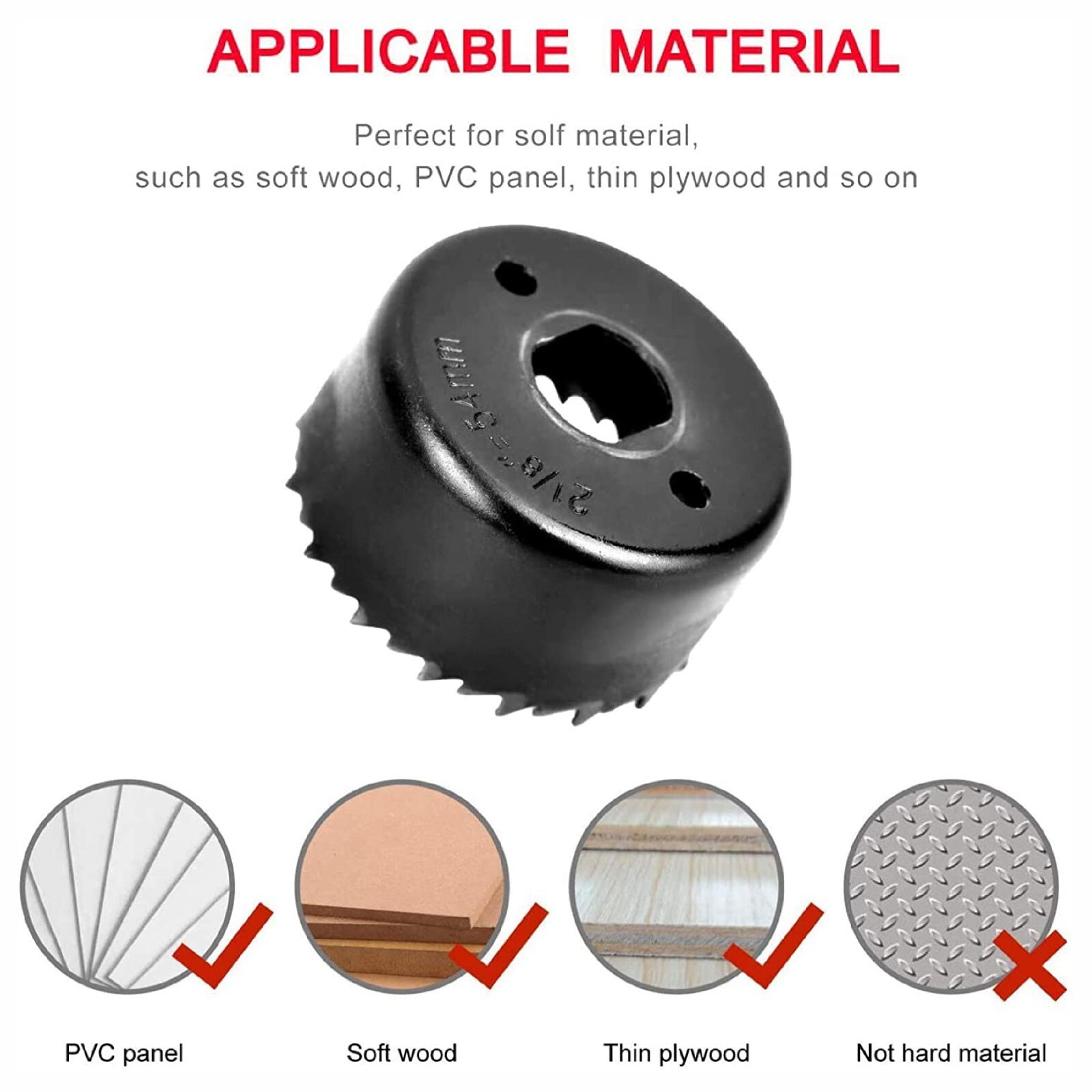 Wood Hole Saw CUTTER SET Round Circular Drill Cutting Case Kit Metal ...