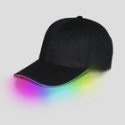 Rainbow LED Light Black Baseball Cap Hat Glow Brim Night Party ...