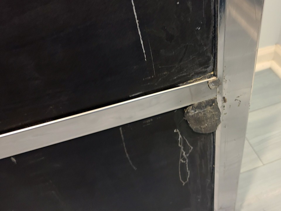 VINTAGE METAFRAME AQUARIUM HUGE 3FT STAINLESS FISH TANK SLATE BOTTOM w ...