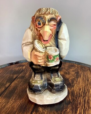 Vintage Scandinavian Ceramic Troll with Beer by Figur Kunst in Hauketo ...
