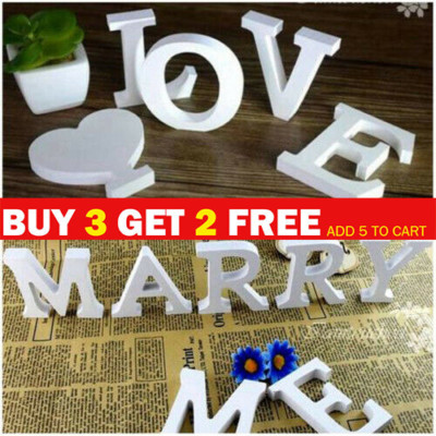 100mm Large 26 Wooden Free Standing Letters Alphabet Wedding Home Shop ...