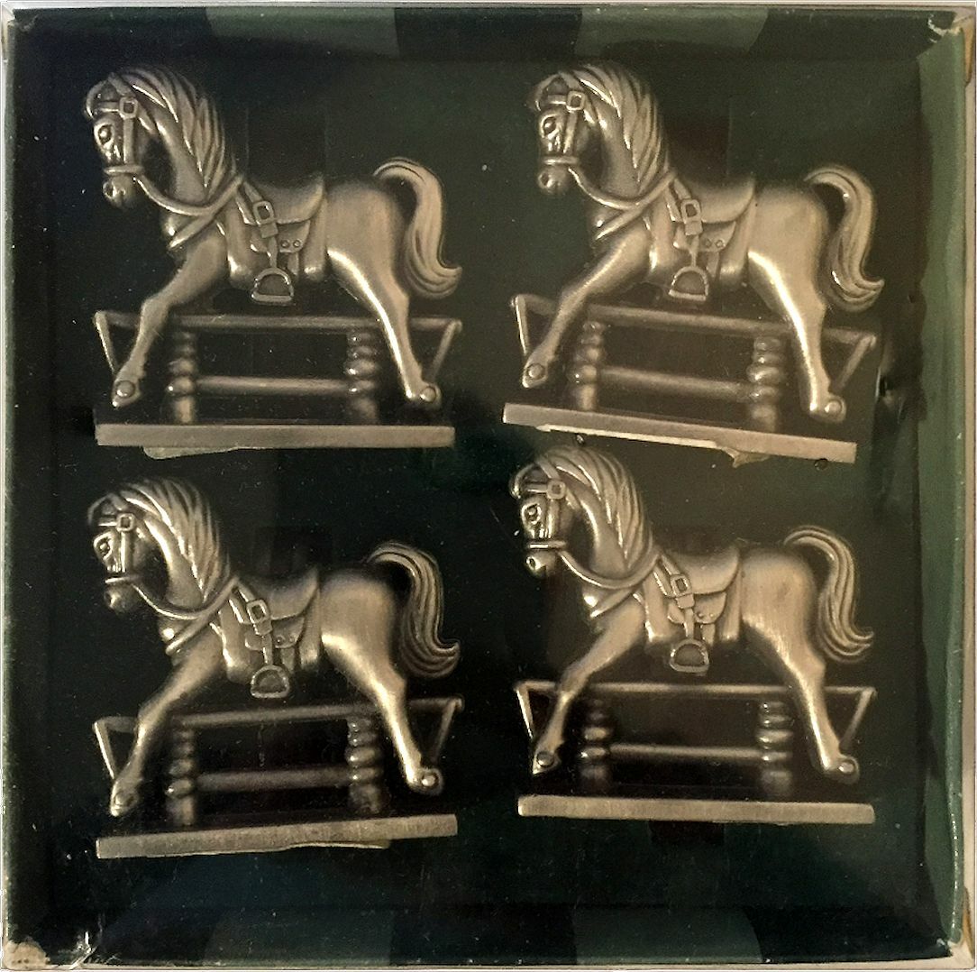 Vintage Toy Horse Napkin Rings by The Bombay Co. Silver Plated Set of 4 ...
