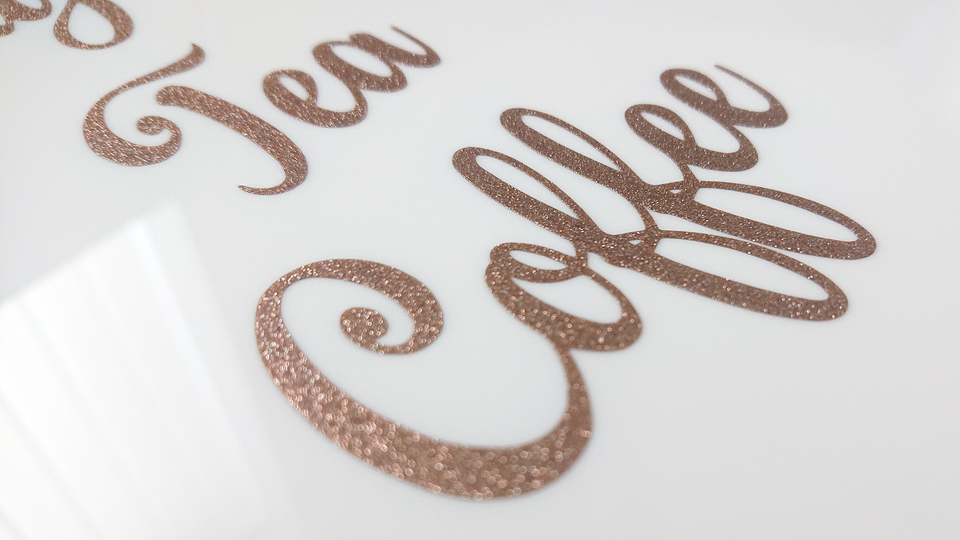 GOLD GLITTER COFFEE TEA SUGAR JAR LABELS KITCHEN DECALS CANISTERS ...