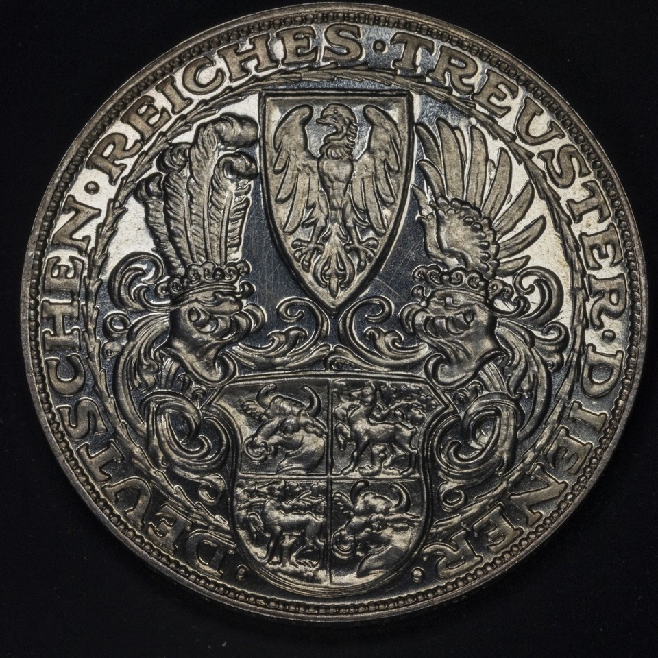 Goetz 5 Mark 1928-D Hindenburg Germany Weimar Medalic Issue Silver ...