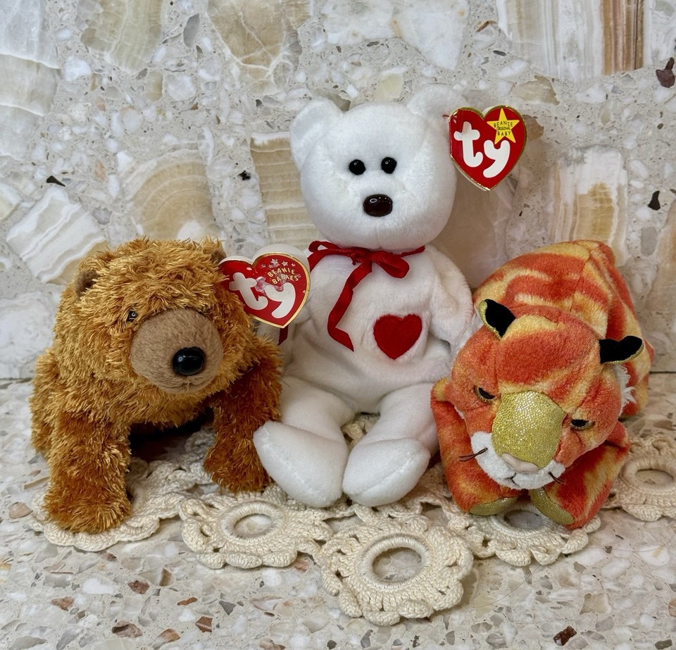 VTG Y2K Stuffed Toys Lot Beanie Ty Animal Plush Barney Kermit Random ...