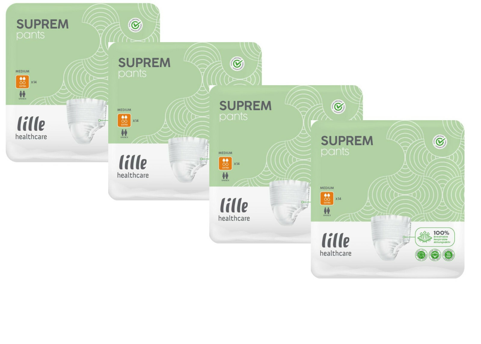 Lille Supreme Incontinence Pants Maxi Medium LSPU0221 - 4 Packs of 14 ...