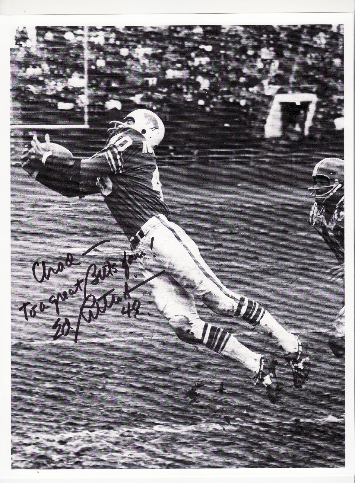 ED RUTKOWSKI BUFFALO BILLS PERSONALIZED 8 X 11 AUTOGRAPHED BLACK AND ...