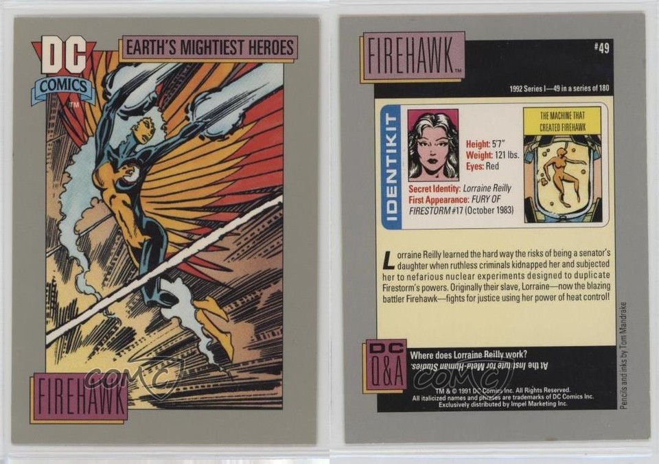 1992 Impel DC Comics DC Cosmic Firehawk #49 10ou | eBay