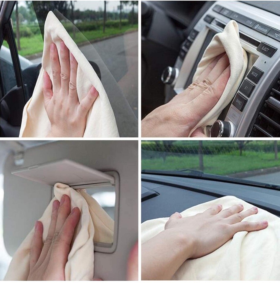 Natural Leather Chamois Genuine Car Polish Shammy Drying Cleaning Cloth ...