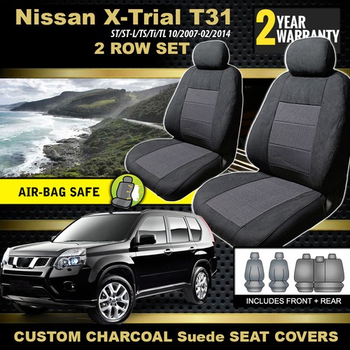 CUSTOM SEAT COVERS 2ROW For Nissan X-Trail T31 ST ST-L TL CHARCOAL 2007 ...