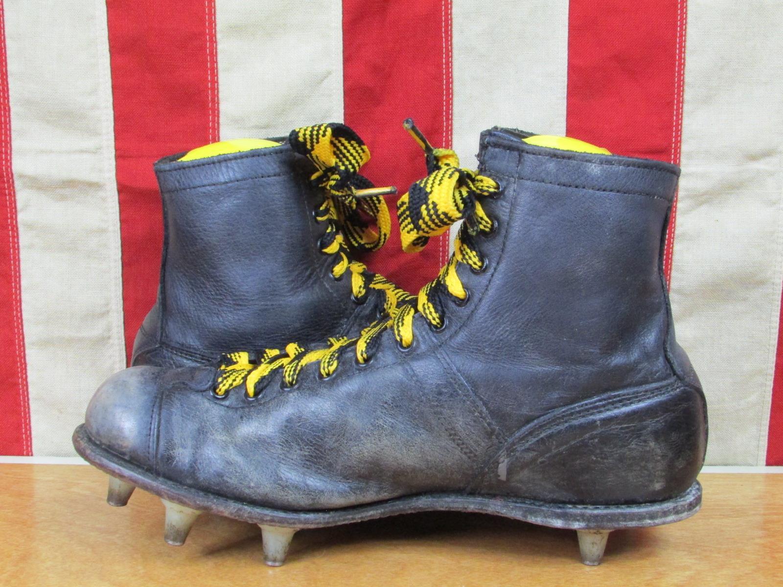 Vintage 1950s Spot Bilt Leather Football Shoes Cleats High Top w/Orig ...