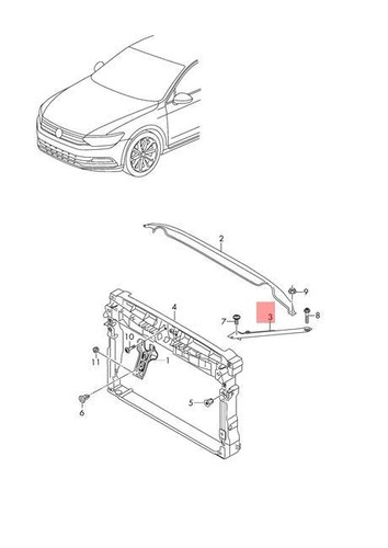 Genuine Brace Left Upper VW Passat 4Motion Variant Santana 3G0806929 | eBay