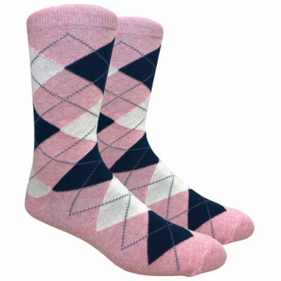 FINE FIT BLACK LIGHT PINK NAVY WHITE ARGYLE MENS DIAMOND PRINT DRESS ...