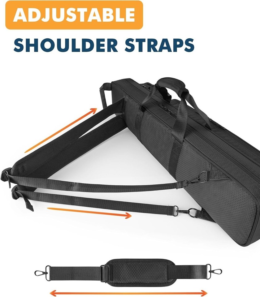 New Pool Cue Case 4x5 Pool Stick Backpack Multi Pockets Holds 4 Butts 5 ...