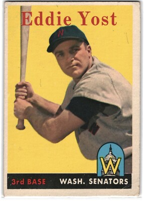 1958 Topps Baseball Eddie Yost Washington Senators #173 | eBay