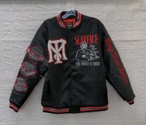 New Reason Scarface The World Varsity Jacket Black/Red Size XL | eBay