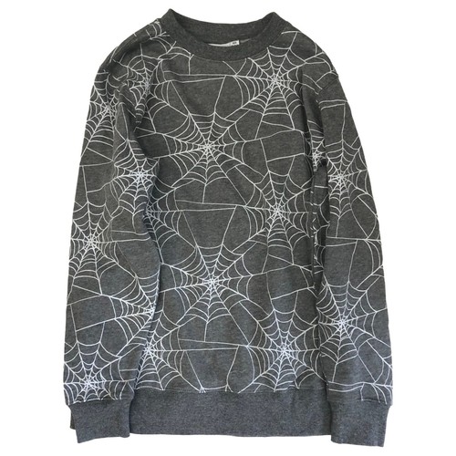 Womens Gray Spiderweb Print Halloween Spider Sweatshirt Sweat Shirt | eBay