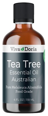 Viva Doria 100% Pure Tea Tree Essential Oil, Undiluted, Food Grade, 4 ...